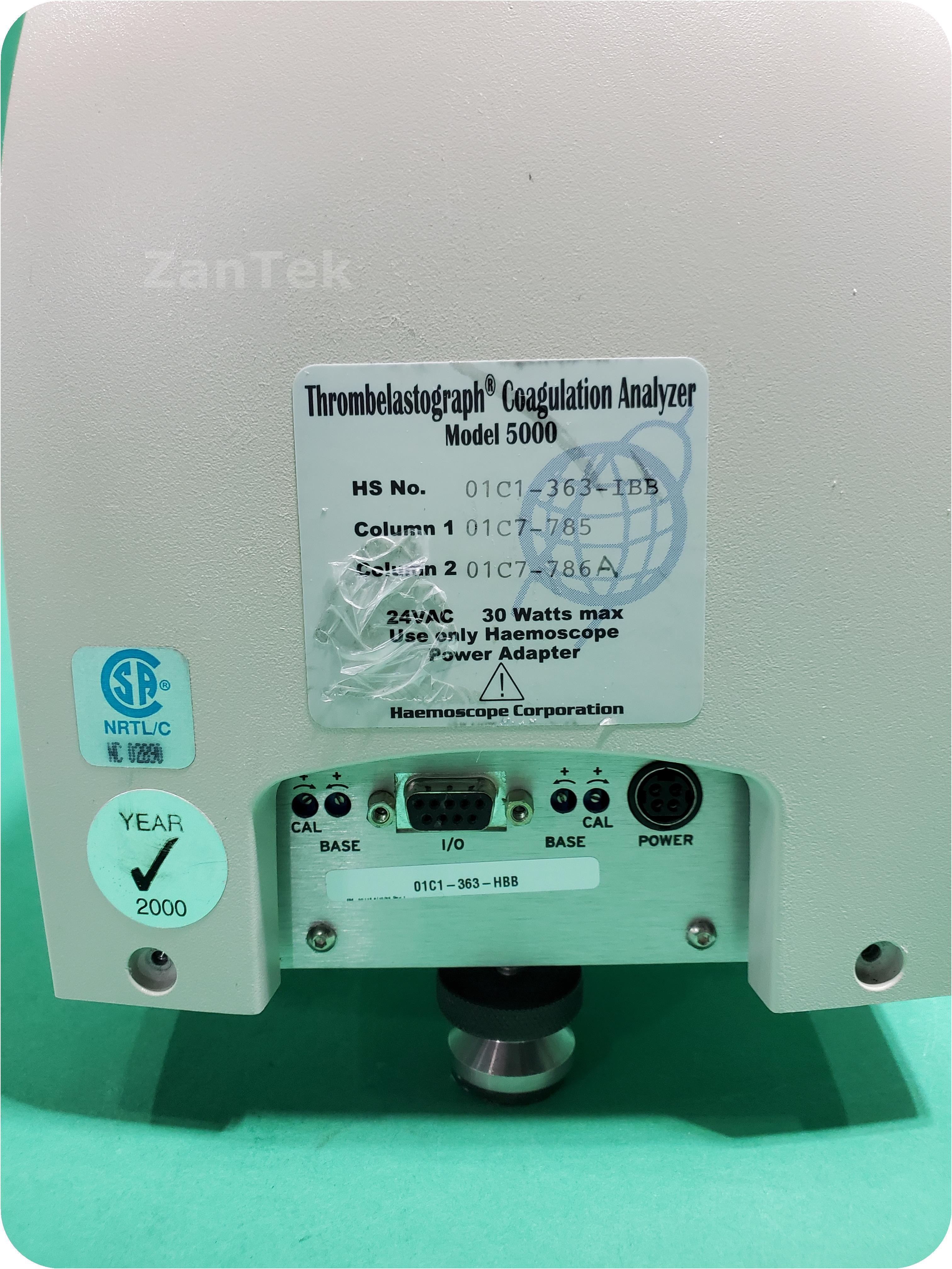 Zantek Medical - 300272-Haemoscope TEG 5000 Coagulation Analyzer ...