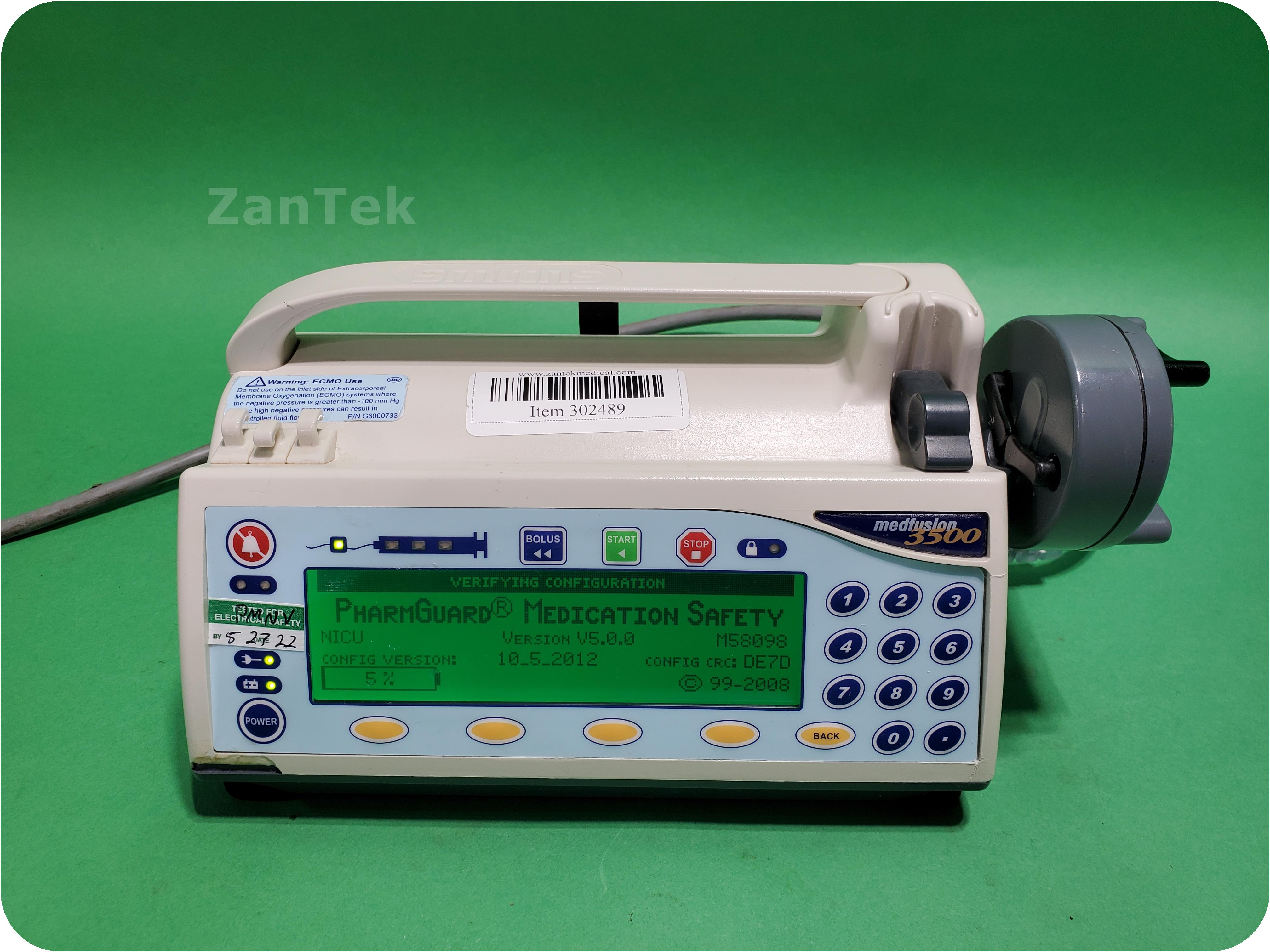 Zantek Medical - 302489-Smiths Medical Medfusion 3500 Syringe Infusion Pump