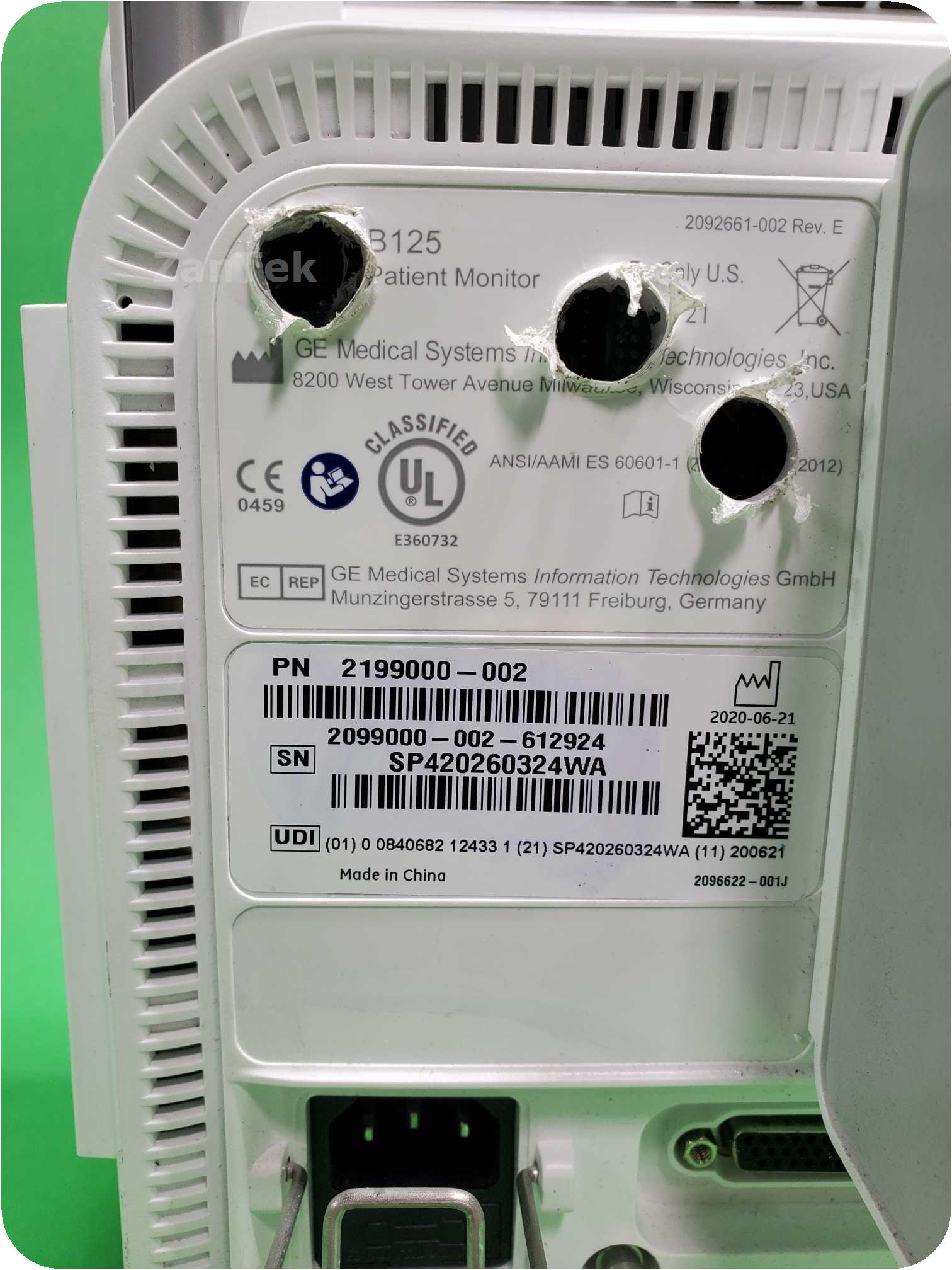 Zantek Medical - 305408-GE B125 Patient Monitor