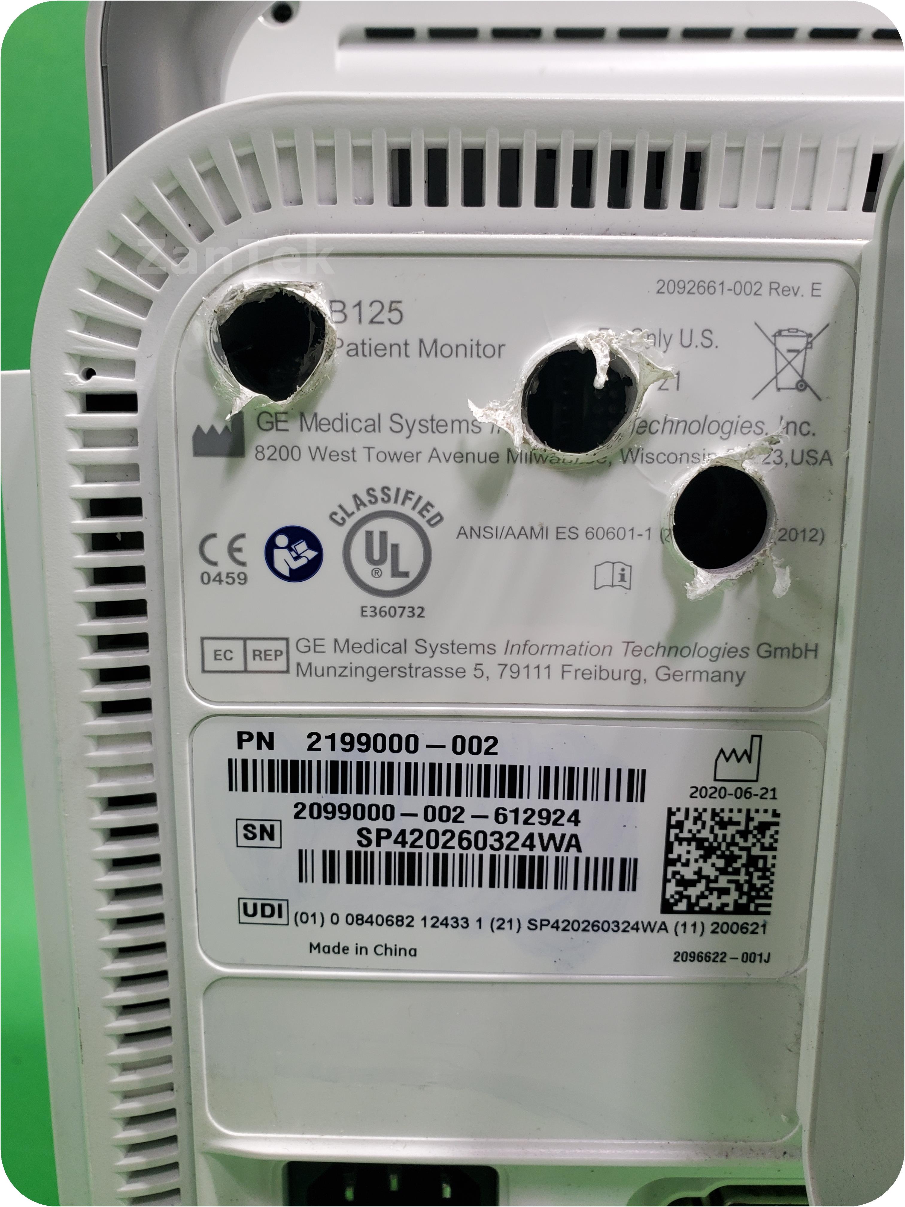 Zantek Medical - 305408-GE B125 Patient Monitor