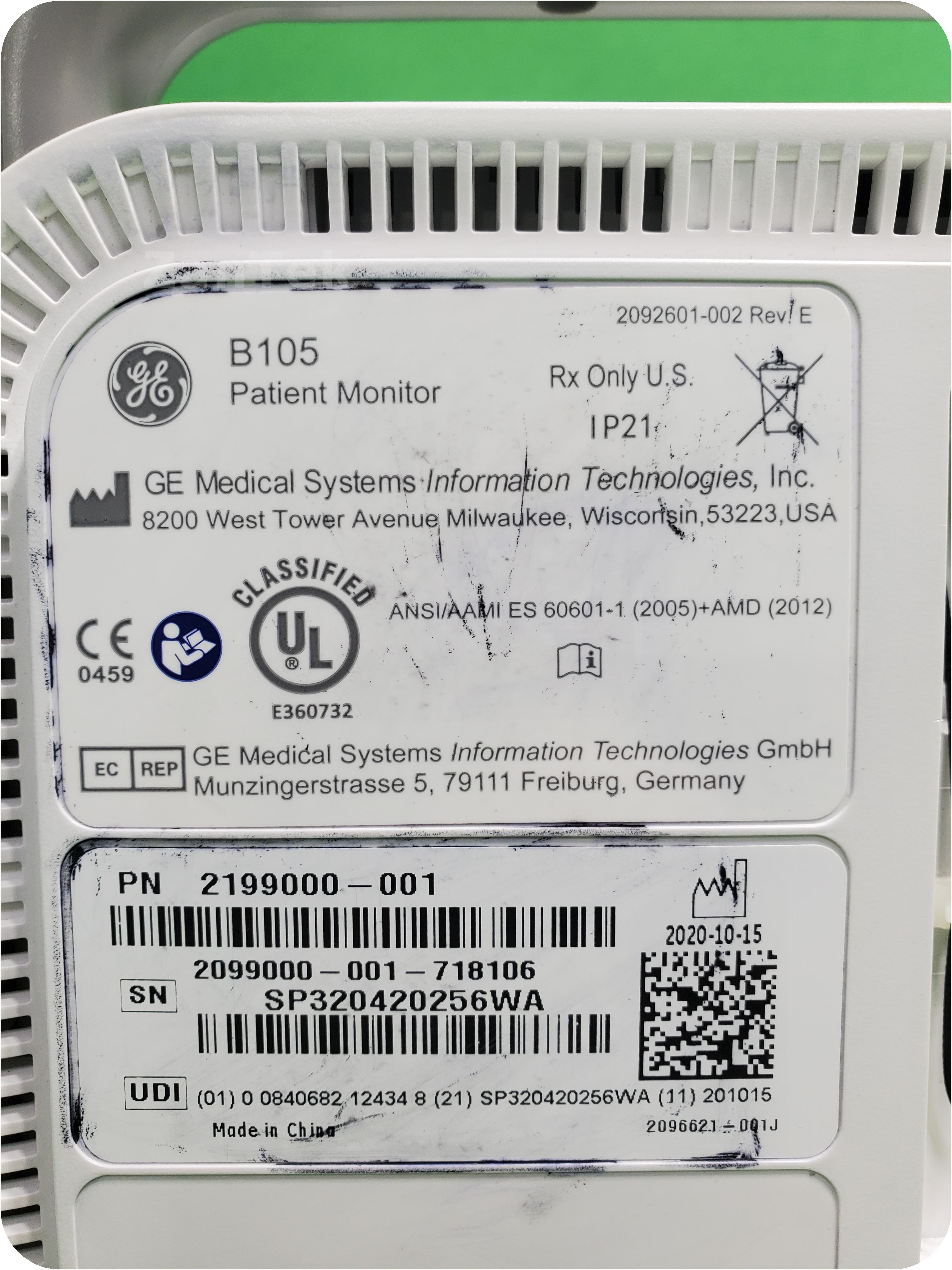 Zantek Medical - 305419-GE B105 Patient Monitor