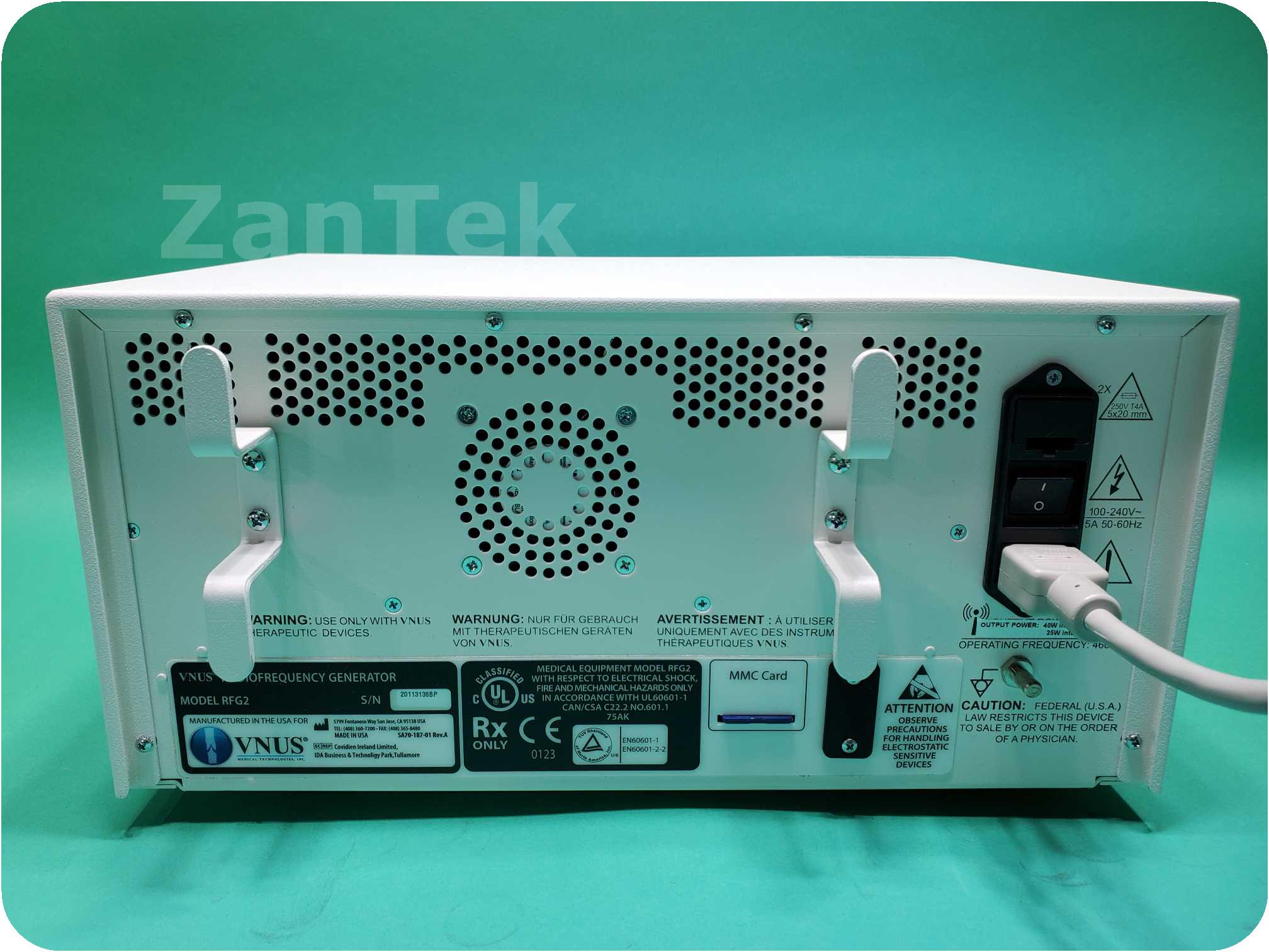 Zantek Medical - 312587-VNUS RFG2 RadioFrequency Generator