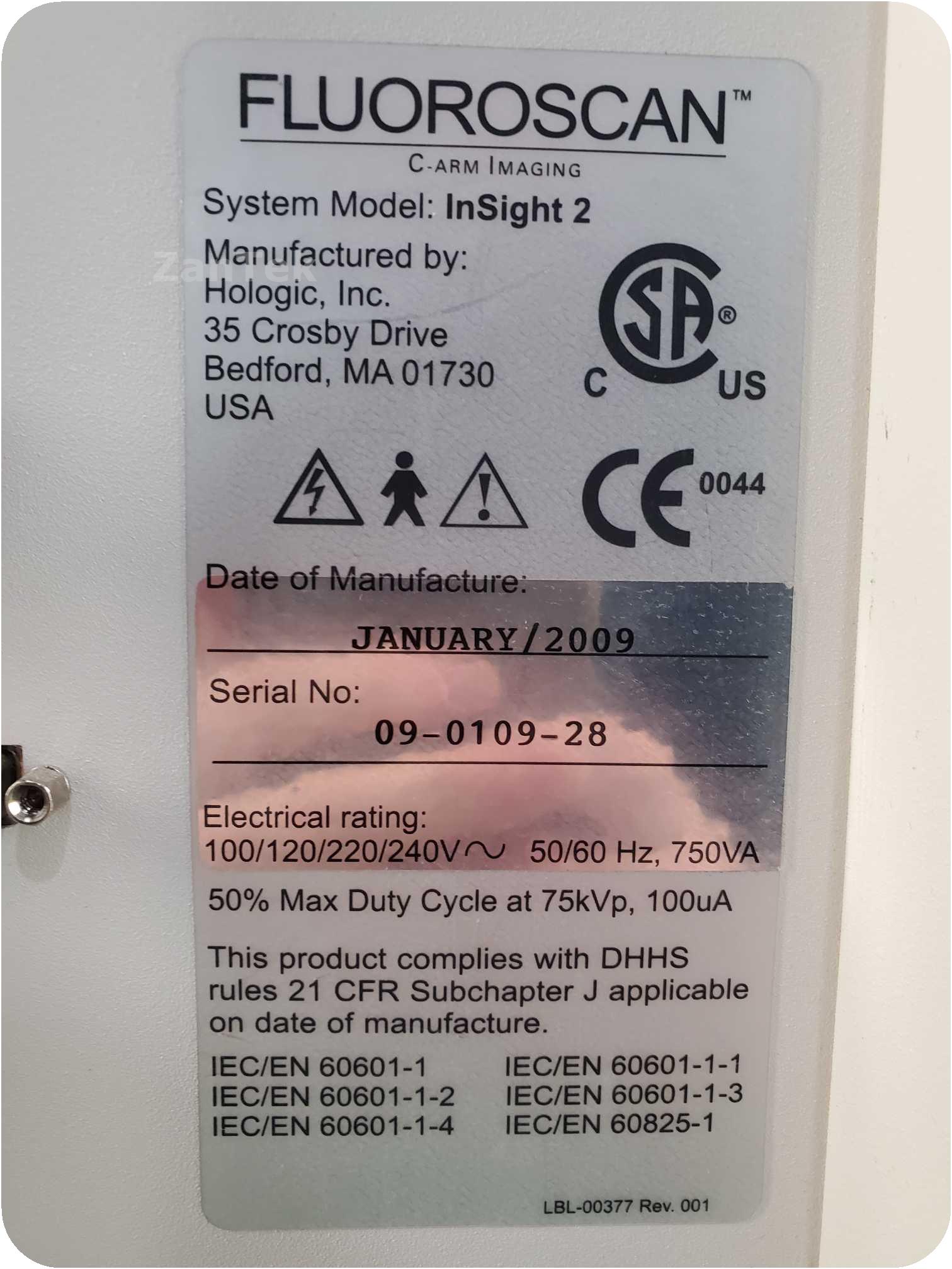 Zantek Medical - 316428-Fluoroscan InSight 2 Mini C-arm X-Ray Imaging ...