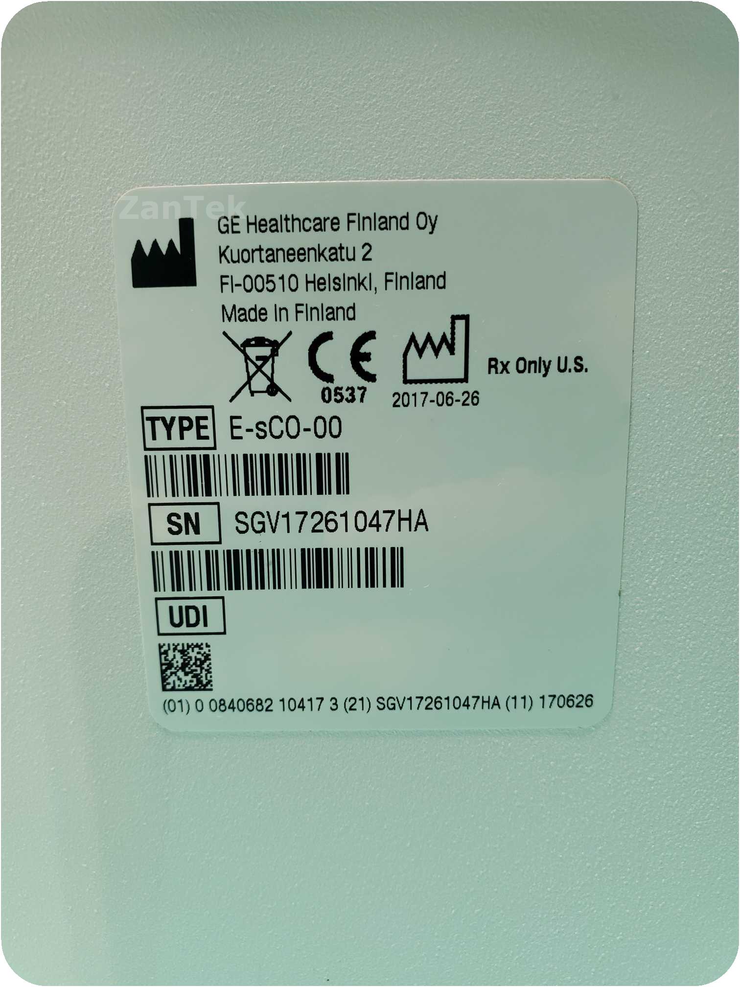 Zantek Medical - 316504-GE Datex Ohmeda E-sCO Gas Module
