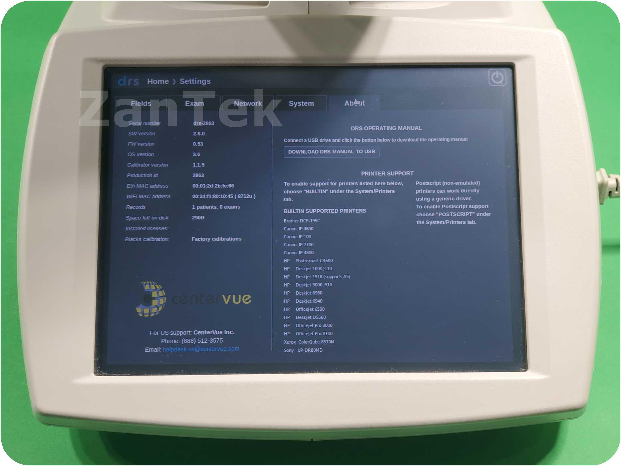 Zantek Medical - 322320-Centervue DRS Automatic Retinal Camera ...