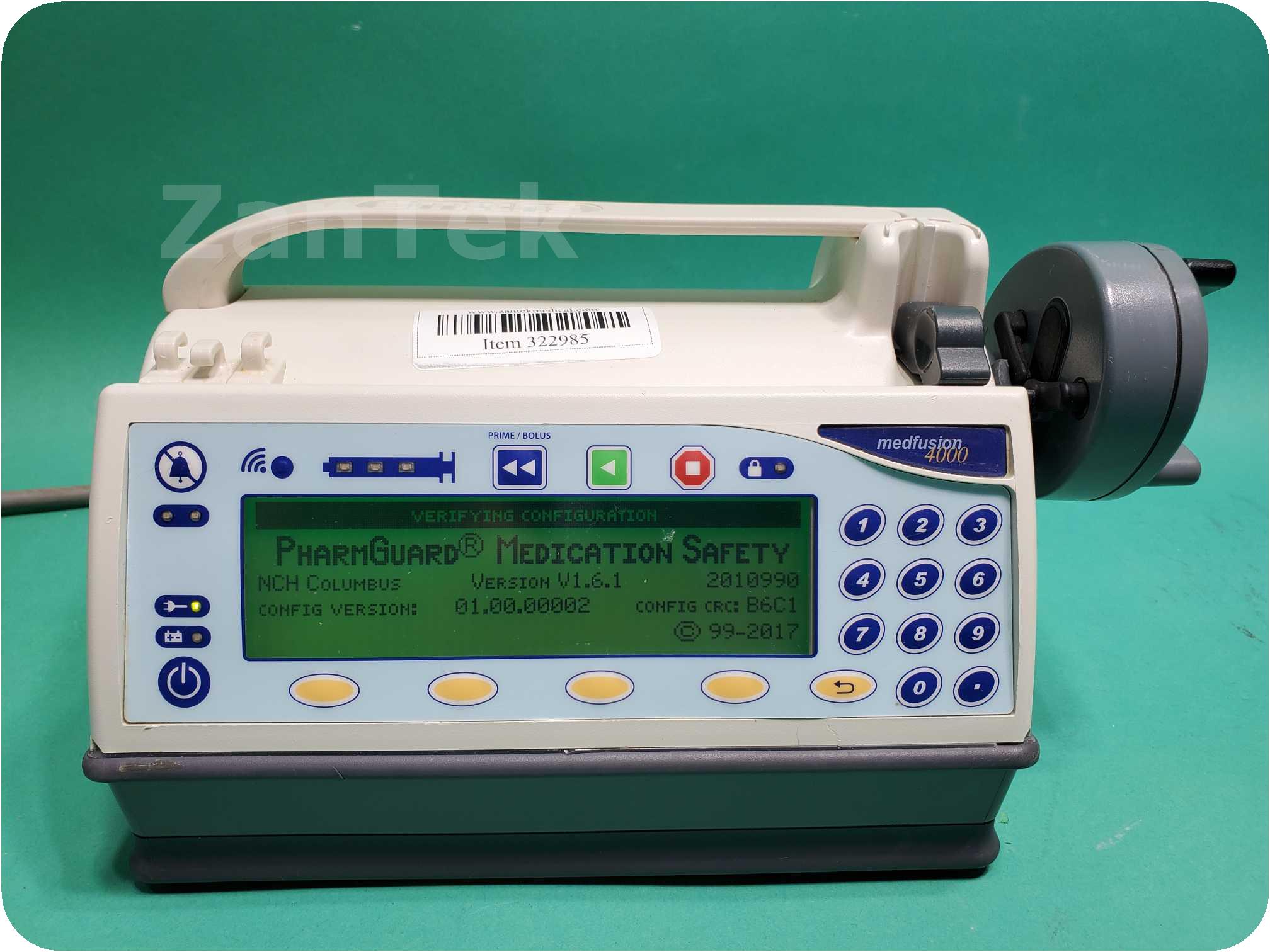 Zantek Medical - 322985-Smiths Medical Medfusion 4000 Syringe Infusion Pump