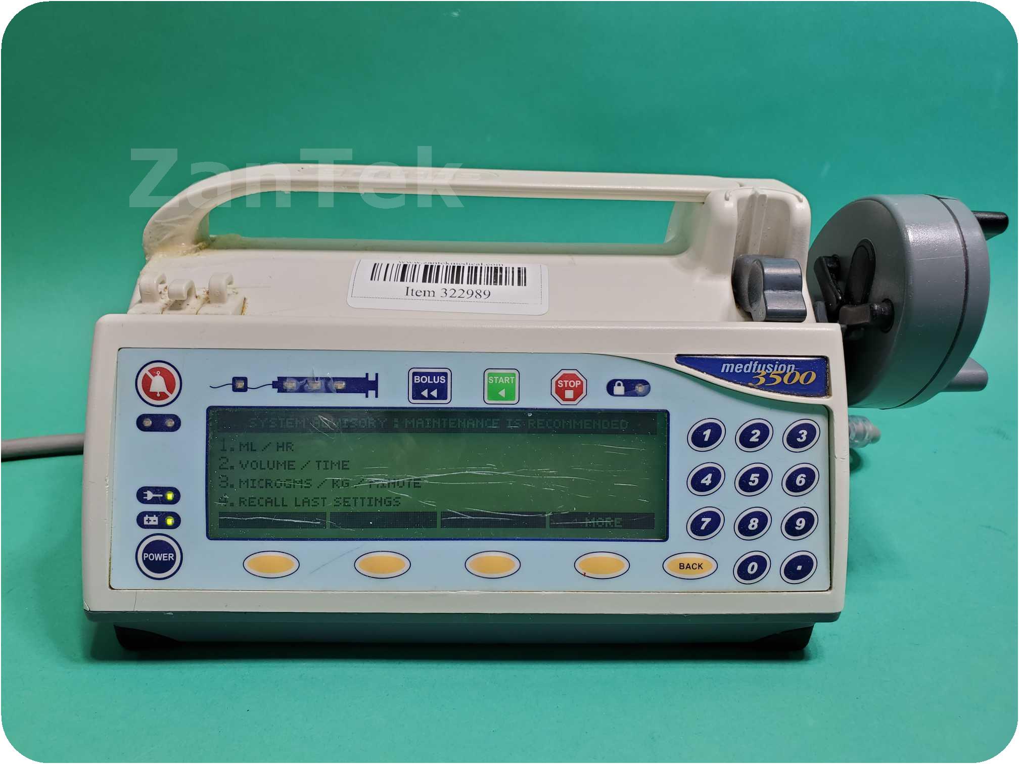 Zantek Medical - 322989-Smiths Medical Medfusion 3500 Syringe Infusion Pump