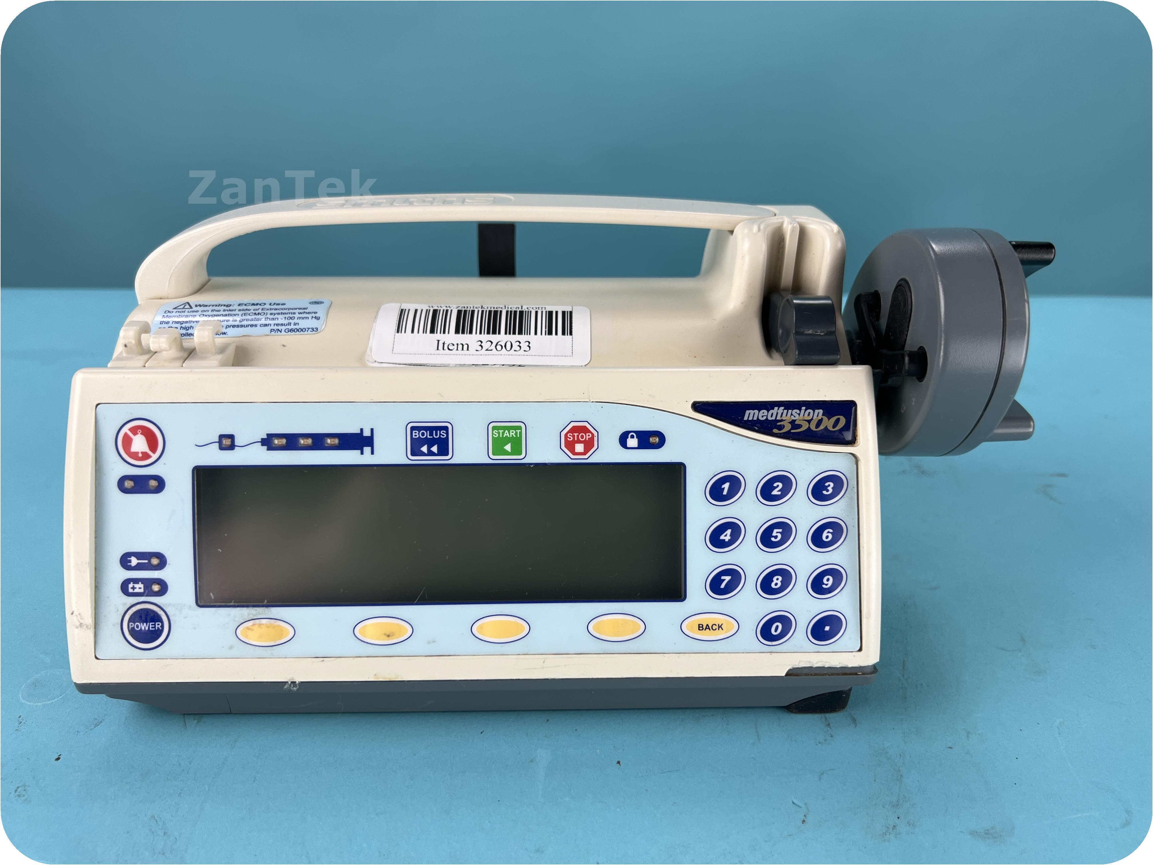 Zantek Medical - 326033-Smiths Medical Medfusion 3500 Syringe Infusion Pump