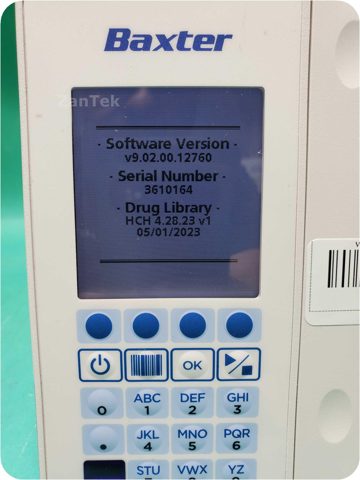Zantek Medical - 329505-Baxter Sigma Spectrum IQ Infusion Pump