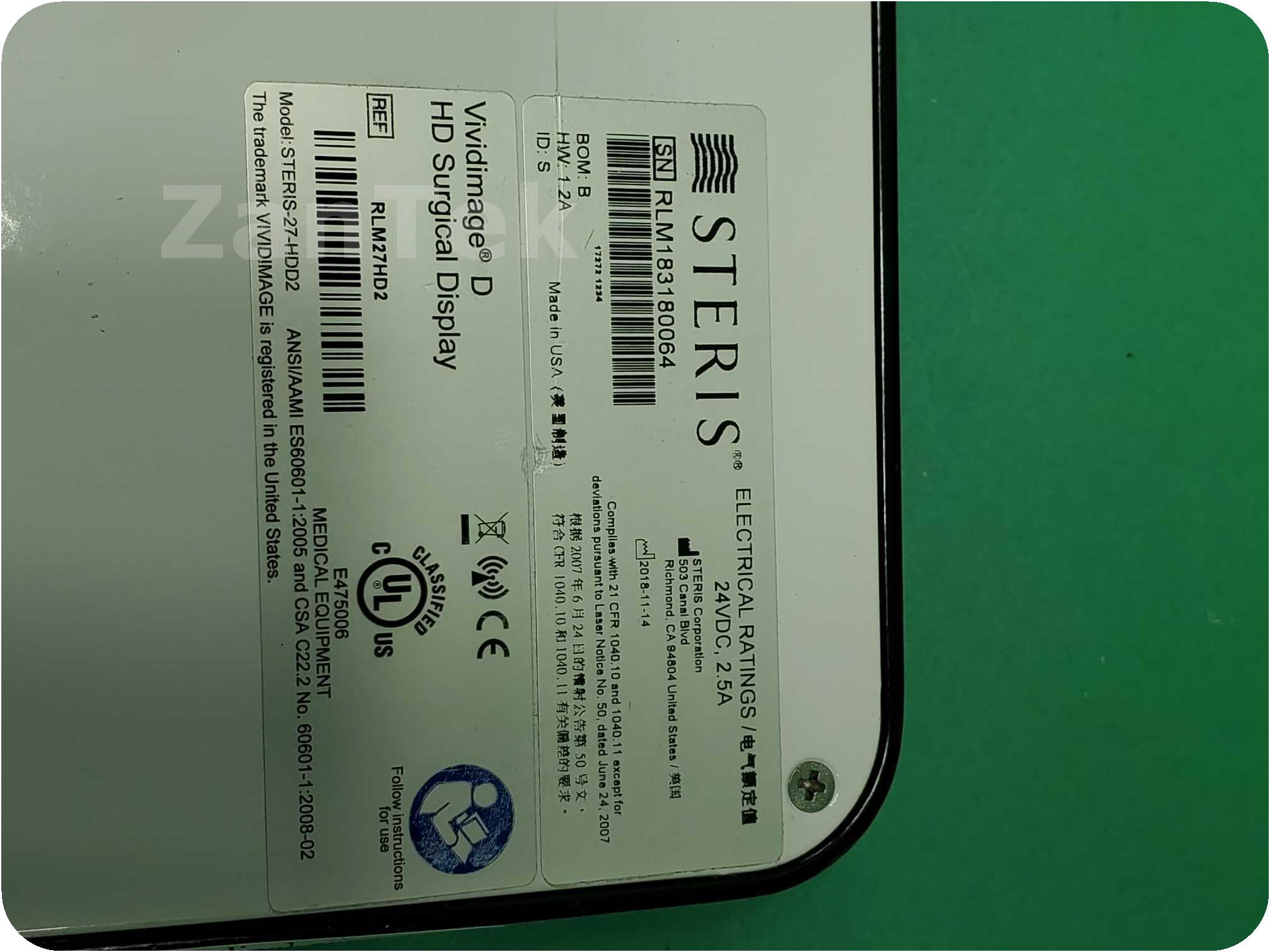 Zantek Medical - 331830-Steris Model RLM27HD2 STERIS-27-HDD2 ...