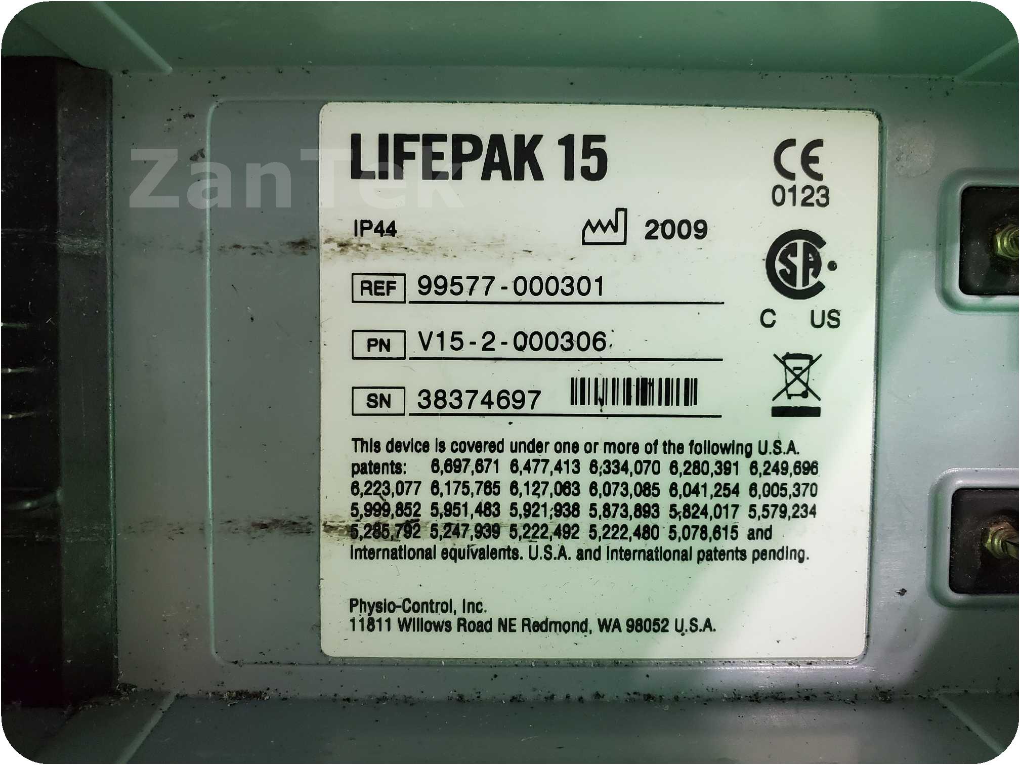 Zantek Medical - 348787-Stryker Physio-Control LifePak 15 Defibrillator