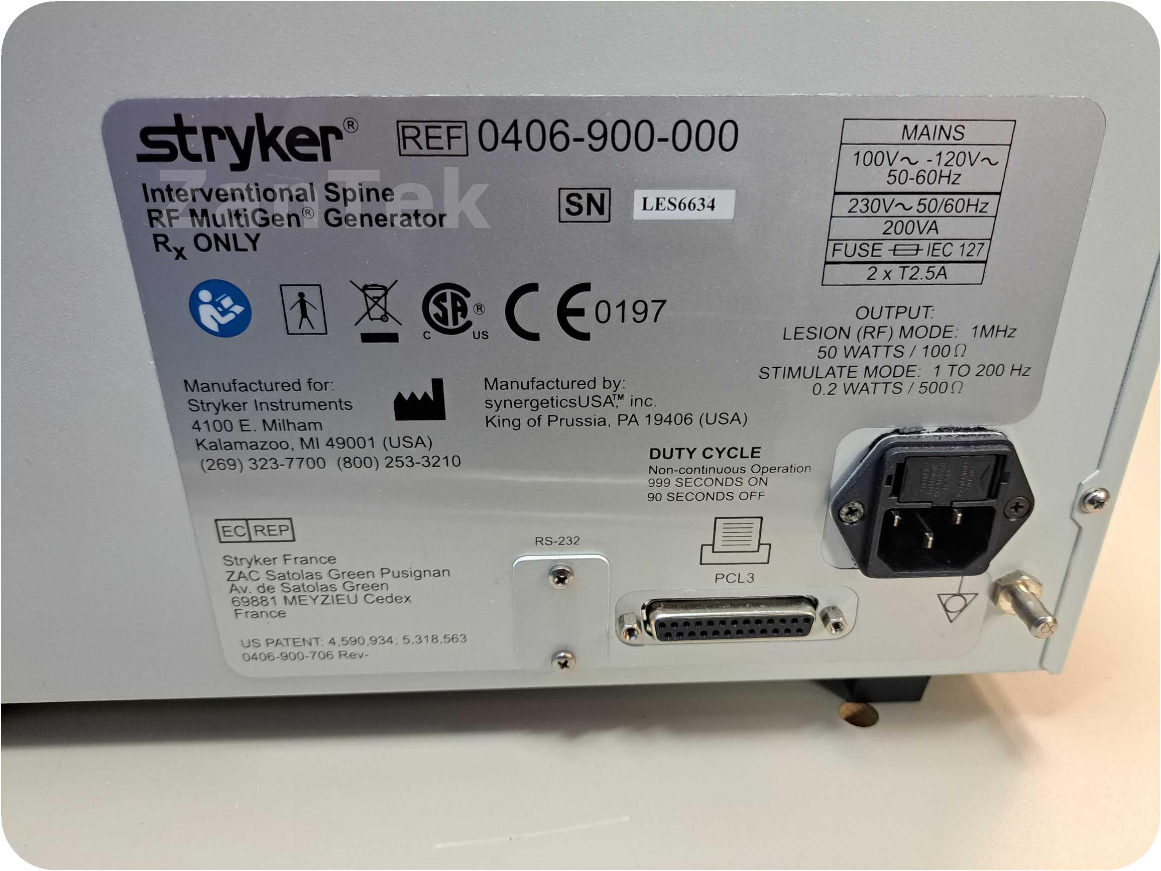 Zantek Medical - 349146-Stryker Multigen RF 406-900 Pain Management ...