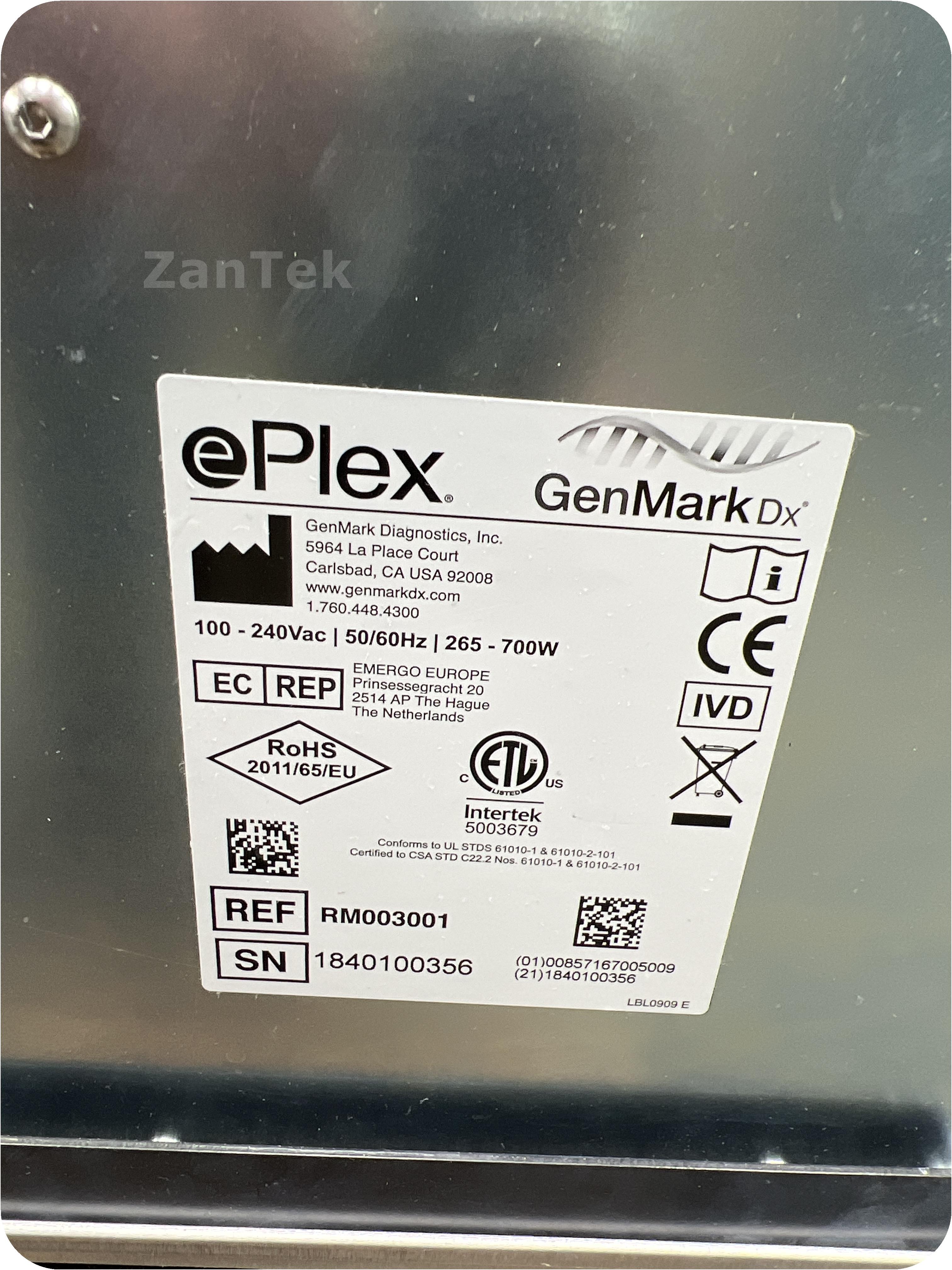 Zantek Medical - 349947-GenMark Dx ePlex Molecular Diagnostic System ...