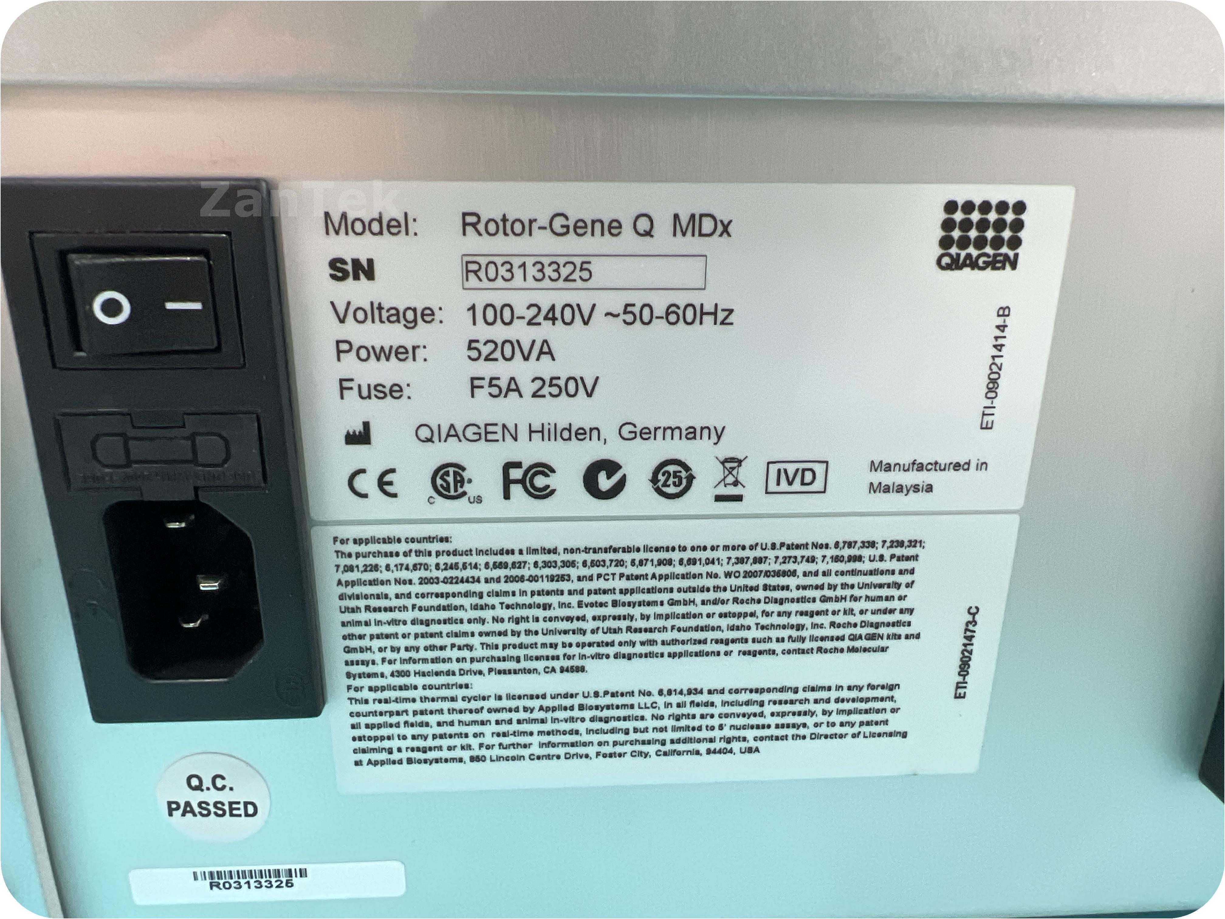 Zantek Medical - 358610-Qiagen Rotor-Gene Q Real-Time PCR System